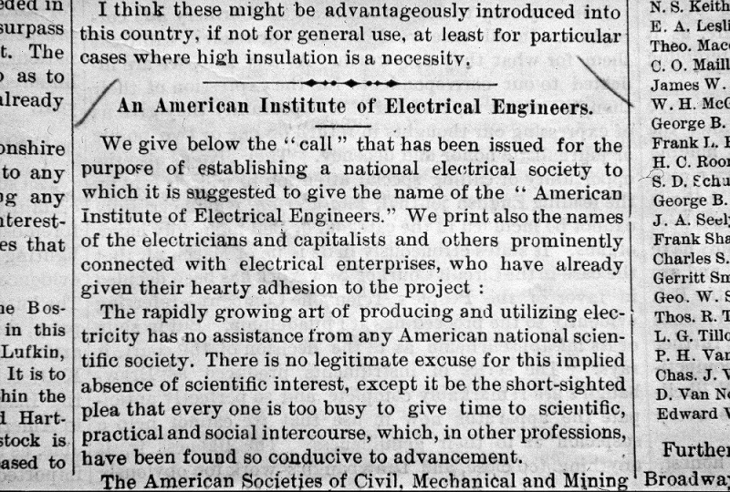 AIEE (IEEE) Established | The Story of Information